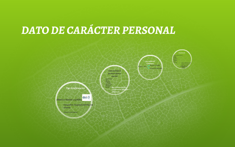 DATO DE CARÁCTER PERSONAL by on Prezi