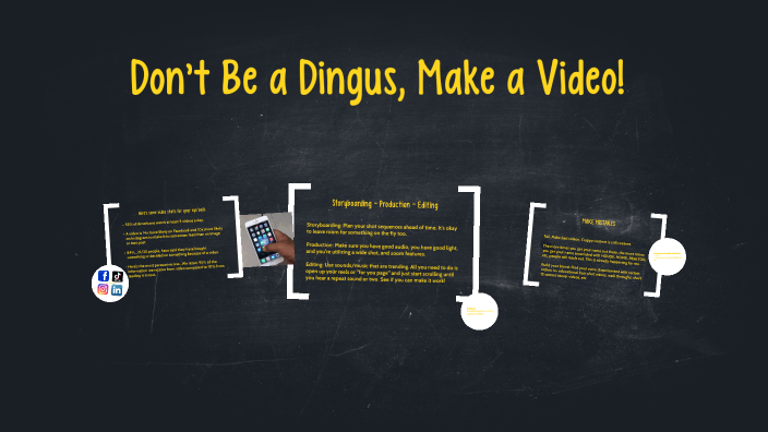 You're A Dingus If You Aren't Making Videos by David Lemon on Prezi
