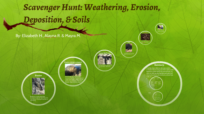 Scavenger Hunt: Weathering, Erosion, Deposiyion, & Soils by mayra munoz ...