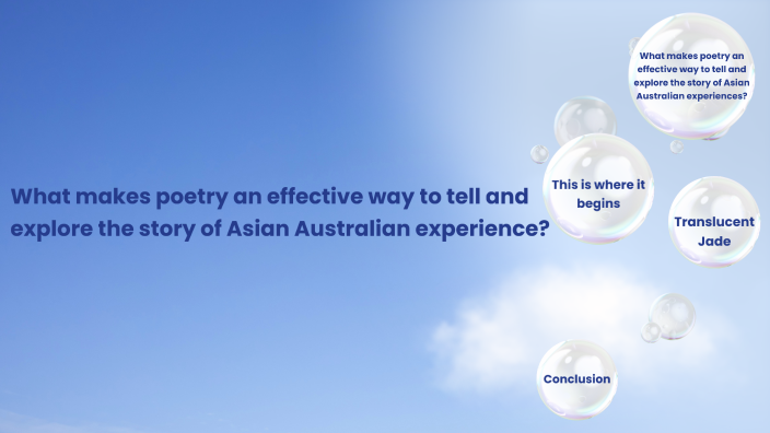 What makes poetry an effective way to tell and explore the story of ...