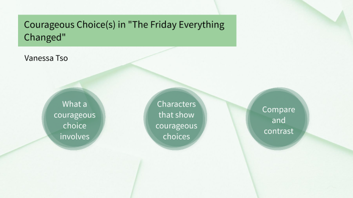 Vanessa -- Courageous Choice(s) in "The Friday Everything Changed" by ...