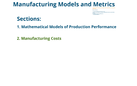 Chapter 3: Manufacturing Models and Metrics by Ramiz Assaf on Prezi