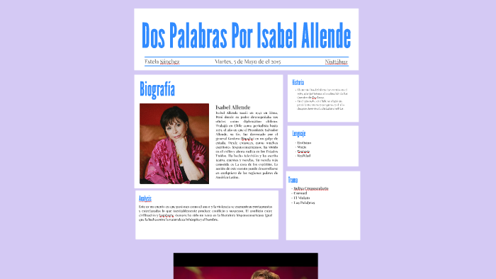 Dos Palabras Por Isabel Allende by Estela Sanchez