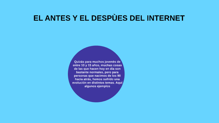 EL ANTES Y EL DESPUÈS DEL INTERNET by EMILCEN BAUTISTA VARGAS on Prezi