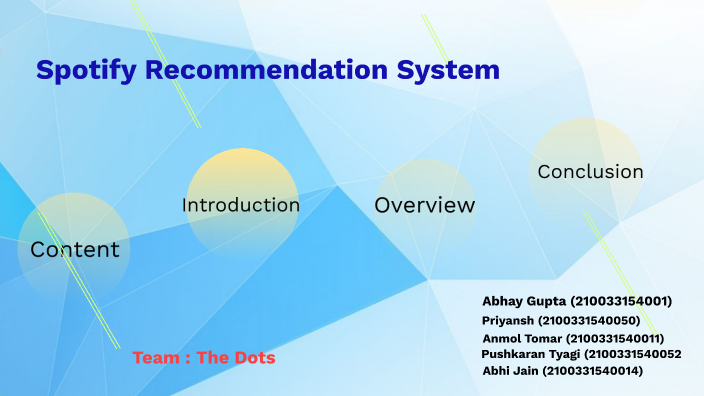 Spotify Recommendation System by Chik muck on Prezi