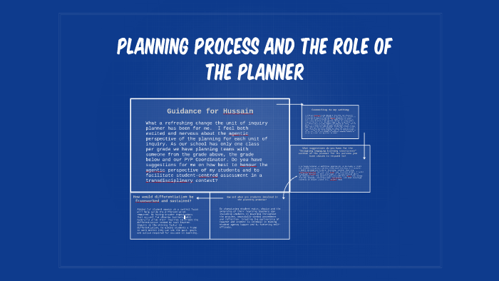 Planning process and the role of the planner by on Prezi