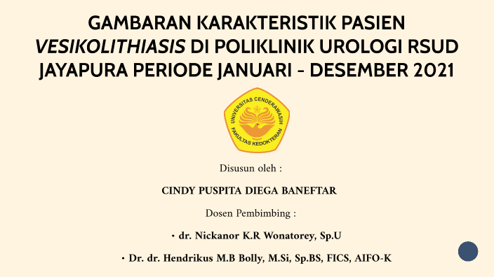 GAMBARAN KARAKTERISTIK PASIEN VESIKOLITHIASIS DI POLIKLNIK UROLOGI RSUD ...