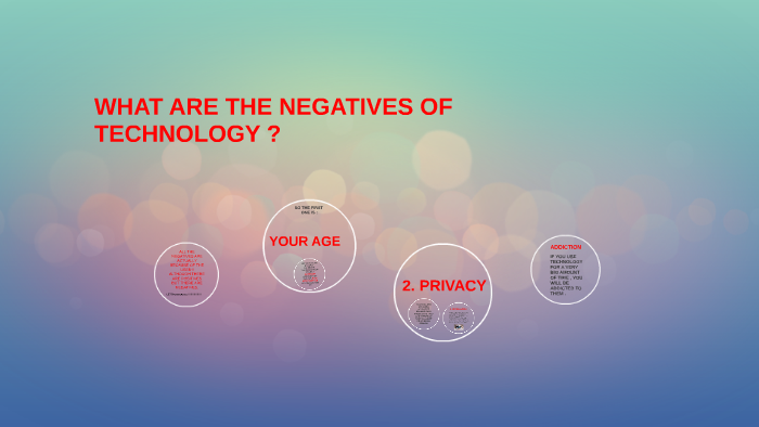 WHAT ARE THE NEGATIVES OF TECHNOLOGY ? by Justine Khalaf on Prezi