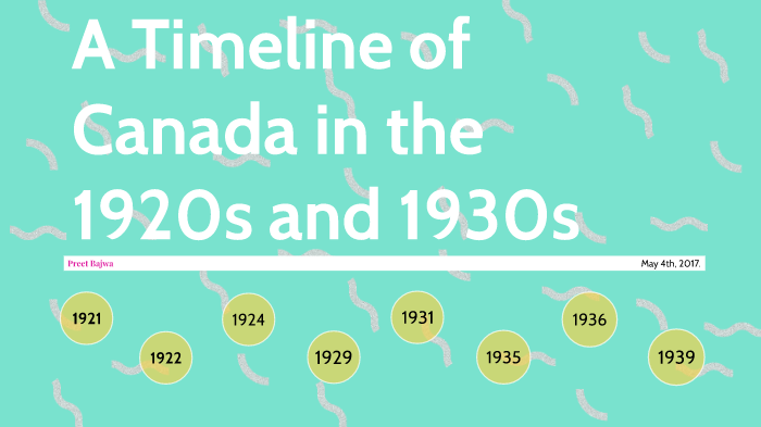 A Timeline of Canada in the 1920s and 1930s by Preet Bajwa on Prezi