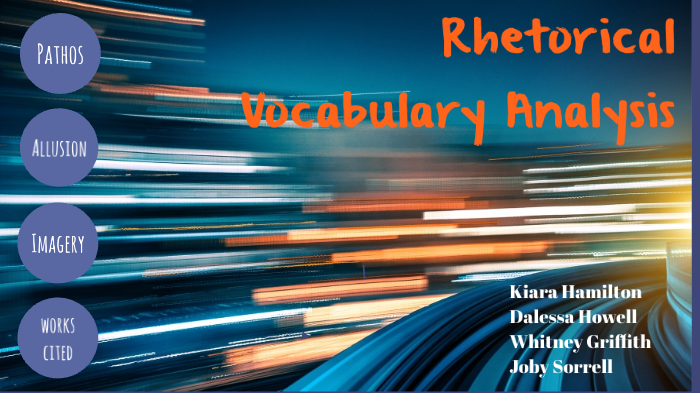 Rhetorical Vocabulary Analysis by Kiara Hamilton on Prezi