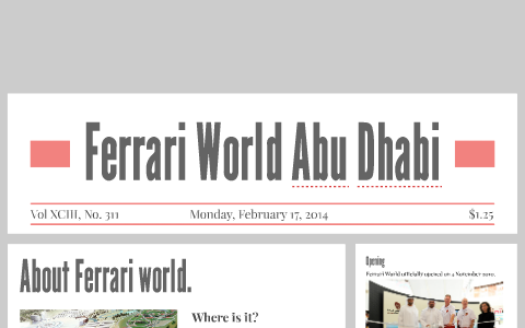 Ferrari World Abu Dhabii by Betza Lopez G. Moreno on Prezi