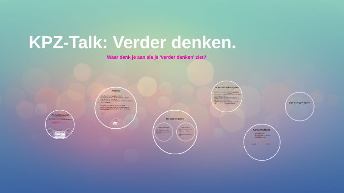 KPZ-Talk: Verder denken. by Lisanne van Kampen on Prezi