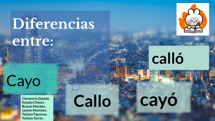Diferencia entre cayo,callo,cayo', callo´. by Yuliana Torres on Prezi