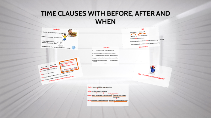 TIME CLAUSES WITH BEFORE, AFTER AND WHEN (GRAMMAR) (B11) by Gregory ...