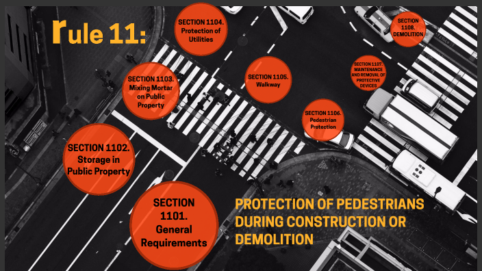 RULE 11: PROTECTION OF PEDESTRIANS DURING CONSTRUCTION OR DEMOLITION by ...