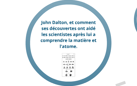Comment est-ce que John Dalton a aidé les scientistes après lui a ...
