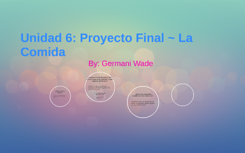 Unidad 6: Proyecto Final ~ La Comida by G Wade on Prezi