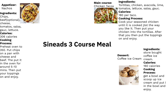Sineads 3 course meal by Sinead Tobin on Prezi