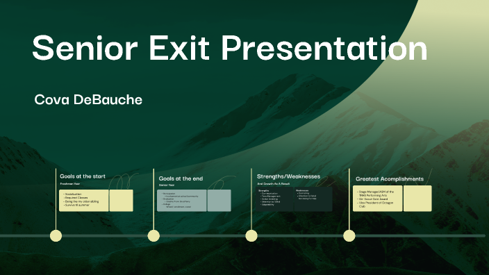 Senior Exit Presentation by Cova DeBauche on Prezi