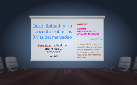 Dean Rotbart y su concepto sobre las 3 vias del mercadeo by Itzel Ríos ...
