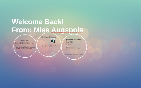 Welcome Back! by Angie Heiser on Prezi
