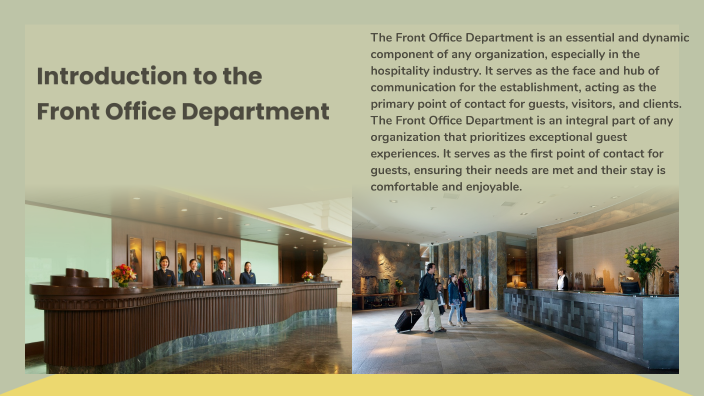 Understanding the Front Office Department by M Merati on Prezi