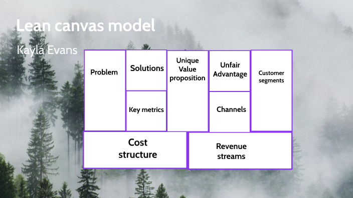 Lean canvas model by Kayla Evans on Prezi