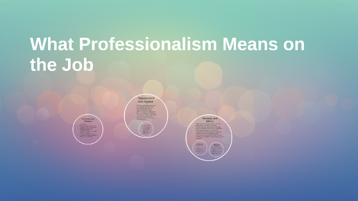 What Professionalism Means on the Job by Leilani Moulton on Prezi