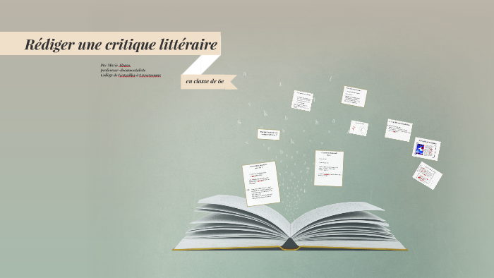 Rédiger une critique littéraire by Marie Alvaro on Prezi