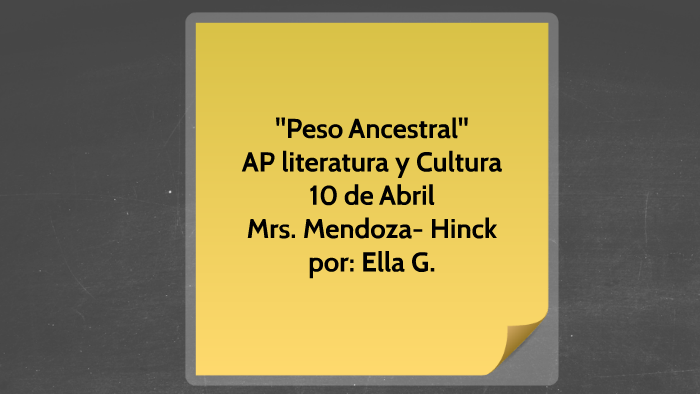Peso Ancestral by on Prezi