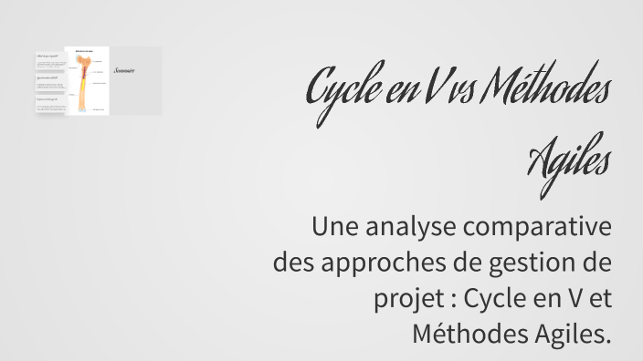 Cycle en V vs Méthodes Agiles by youssef moukoul on Prezi