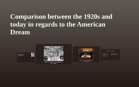 Comparison between the 1920s and today in regards to the Ame by sanchez ...