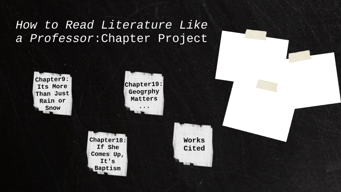 How to Read Literature Like a Professor Chapter Project by John ...