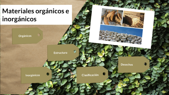 Materiales orgánicos e inorgánicos by Abigail Zambrano on Prezi