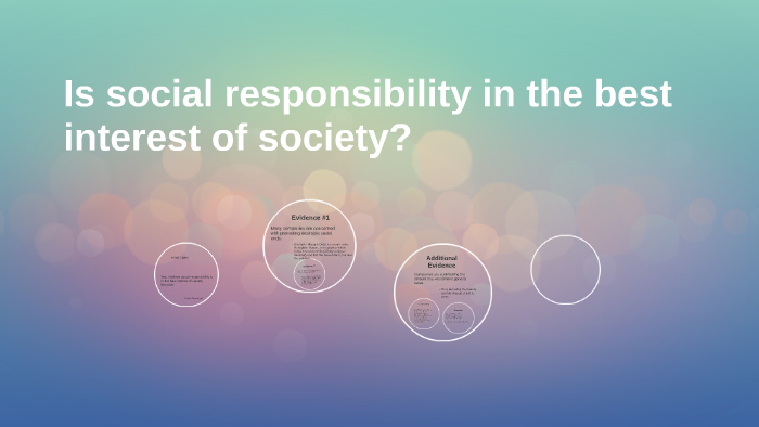 Is social reponsibility in the best interest of society? by Haley ...