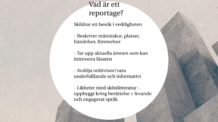 Skriva Reportage by Helena Lind on Prezi