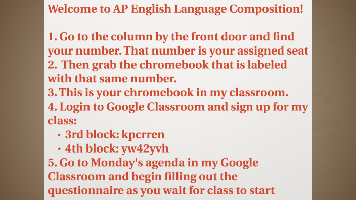 2023 AP English III Language and Composition by Rachel Bryant on Prezi