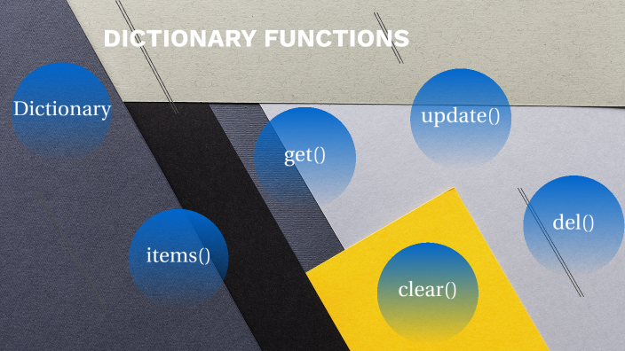 Dictionary functions by Ameena Sherief