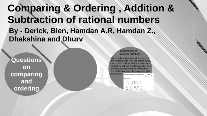 Comparing & Ordering by DERICK PHILIP on Prezi