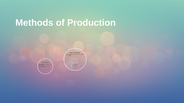 Methods of production by Charlotte Tunnicliffe on Prezi