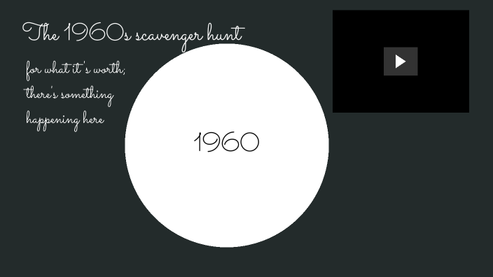 The 1960's scavenger hunt by nikko Blacconiere on Prezi