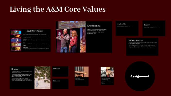 Living the A&M Core Values by Joseph Sanchez on Prezi