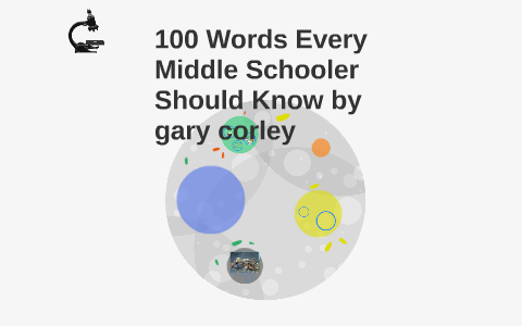 100 Words Every Middle Schooler should Know by gary corley by gary ...