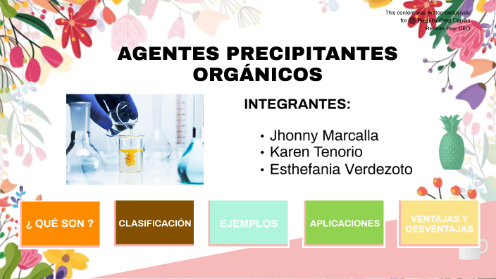 Agentes precipitantes orgánicos by Esthefanía Verdezoto on Prezi