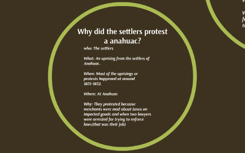 Why did the settlers protest a anahuac? by pablo sanchez on Prezi