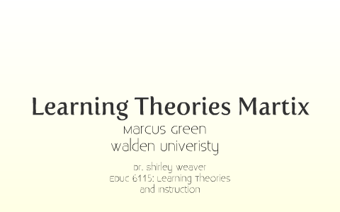 Learning Theories Matrix by Marcus Green on Prezi