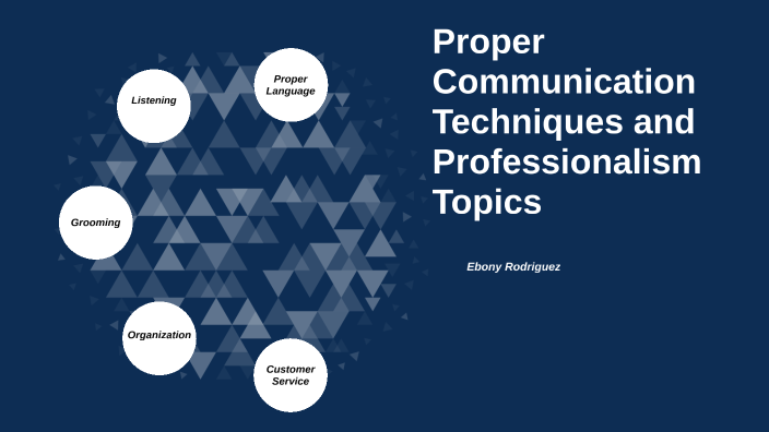 Proper Communication Techniques and Professionalism Topics by Ebony ...
