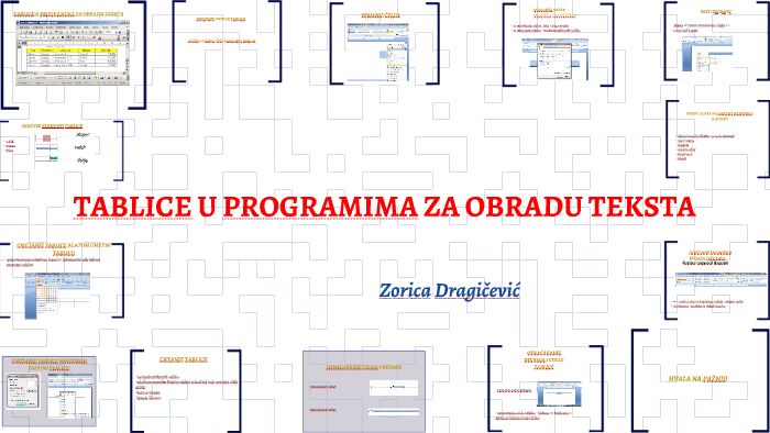TABLICE U PROGRAMIMA ZA OBRADU TEKSTA by ZoRica Dragičević on Prezi