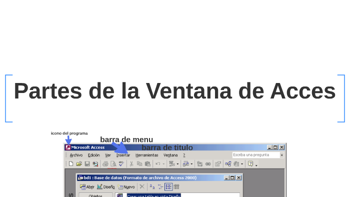 Partes de la Ventana de Acces by david galvis on Prezi
