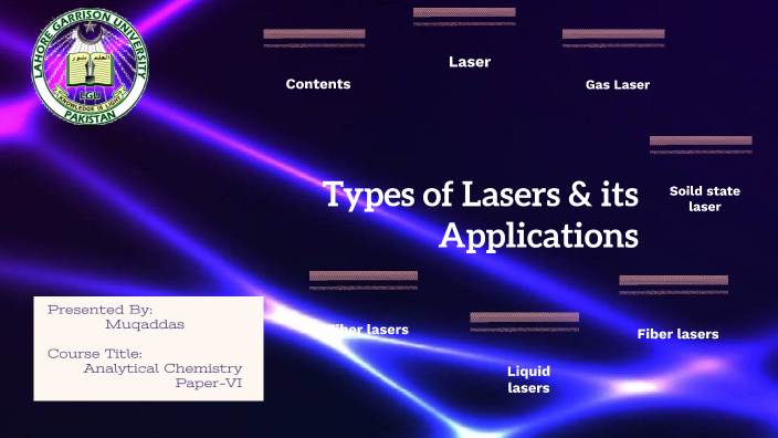 Types of lasers & its applications by Muqaddas Amanat on Prezi